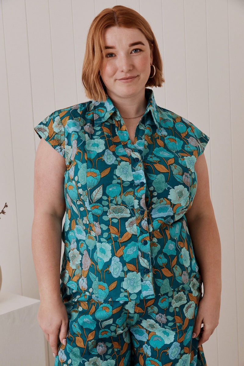 Georgie Top - Poppy Teal